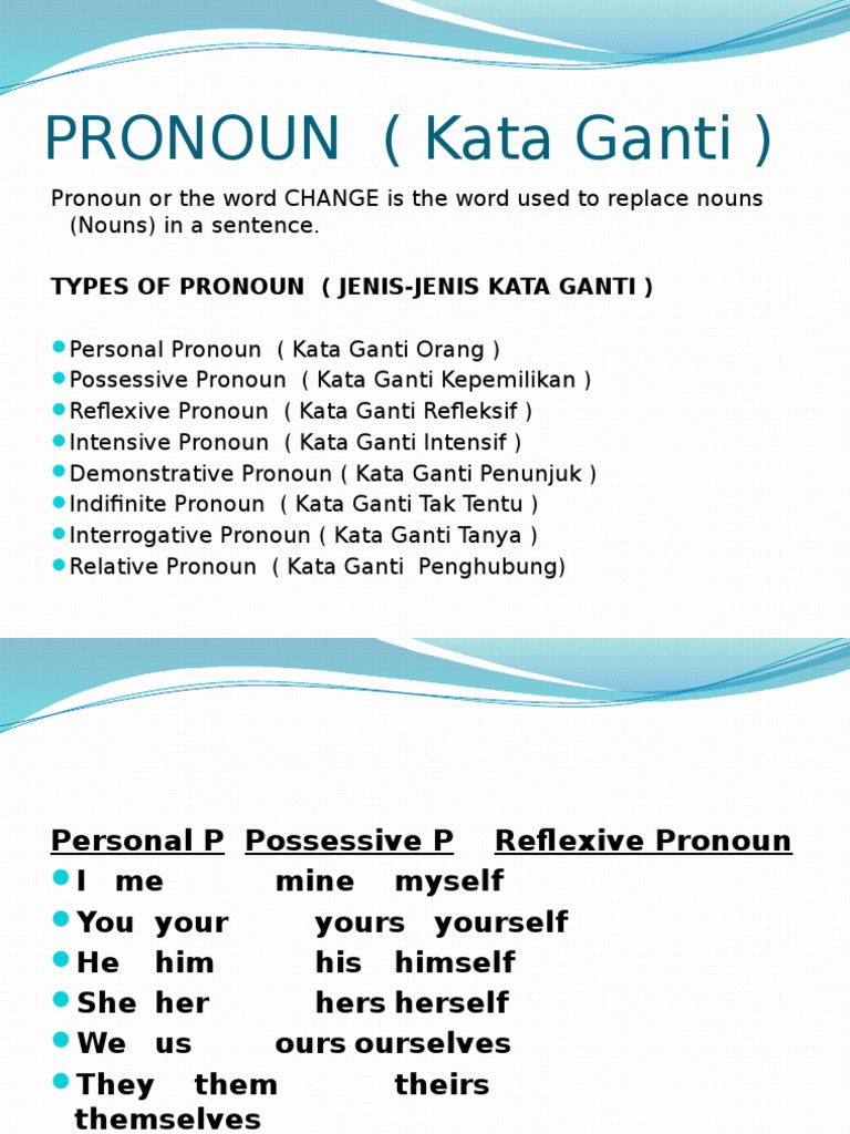 2.PRONOUN (Kata Ganti) 1 | PDF | Self-Improvement