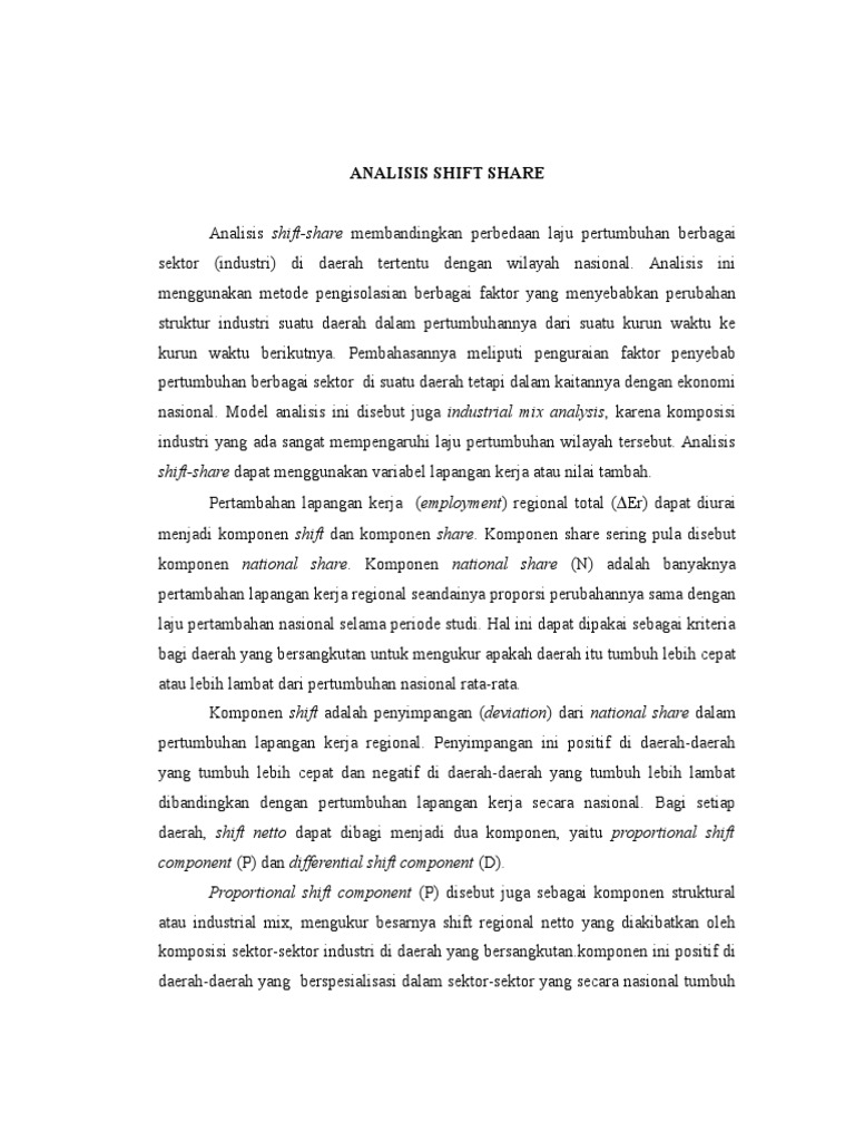 Analisis Shift Share | PDF