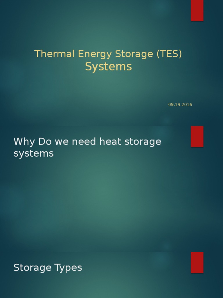Thermal Energy Storage Systems | PDF | Energy Storage | Heat Transfer