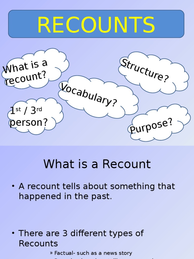 Recount Powerpoint Grade 4 | PDF | Language Arts & Discipline | Foreign ...