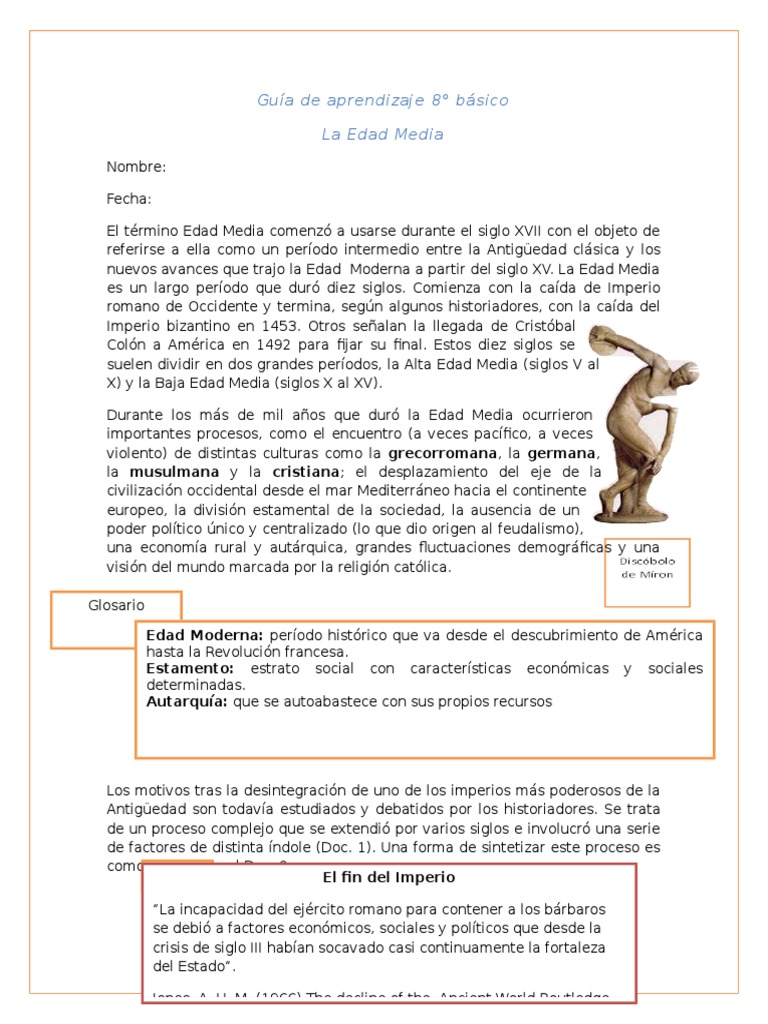 Guía de Aprendizaje La Edad Media