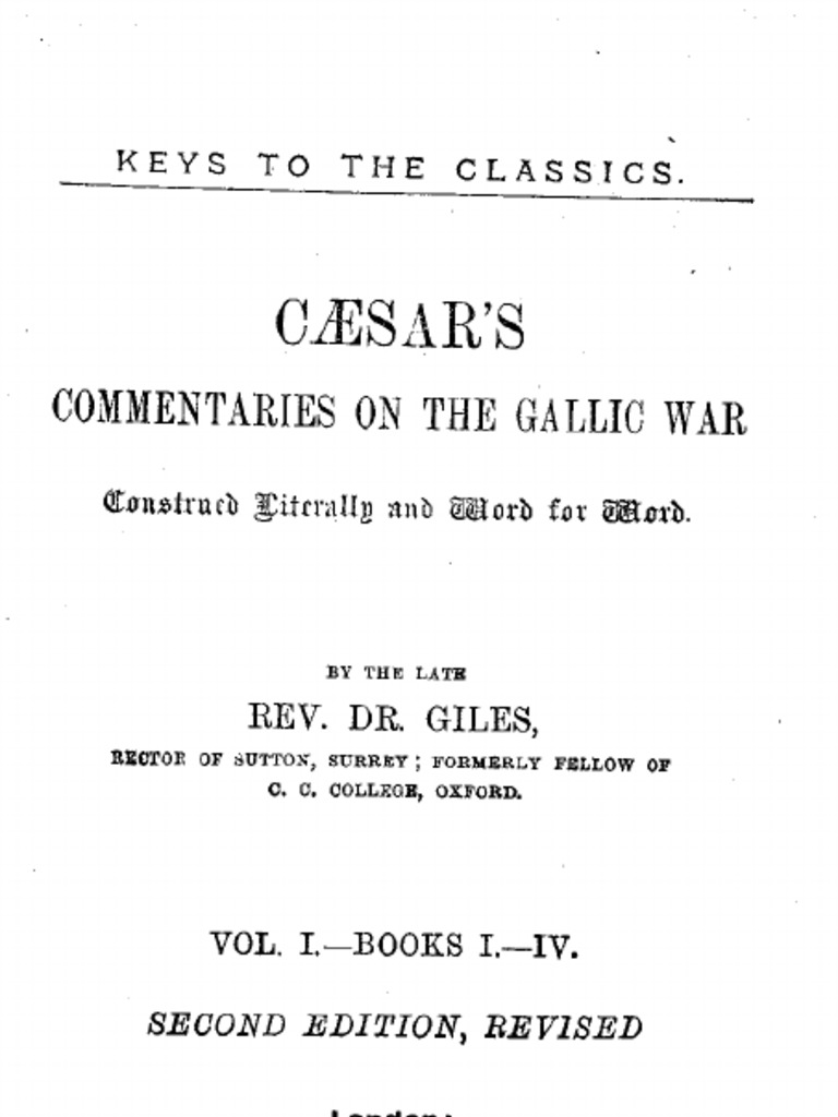 Caesars Commentaries On The Gallic War | PDF | Language Arts & Discipline