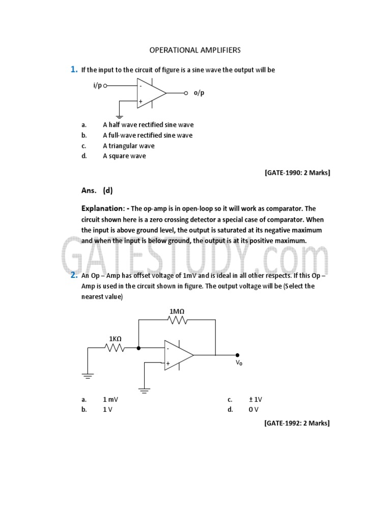 Operational Amplifiers PDF | PDF | Operational Amplifier | Amplifier