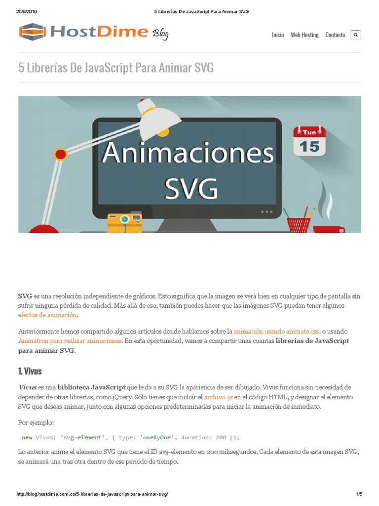 5 Librerías de JavaScript para Animar SVG | PDF | Script Java | Animación