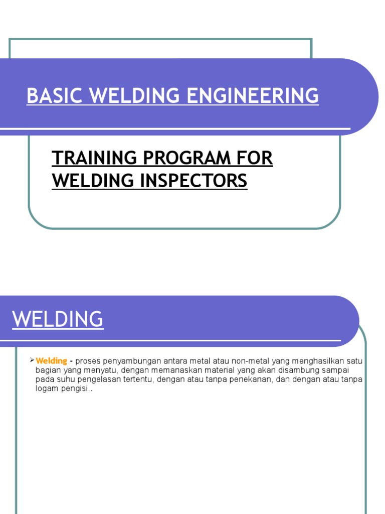 Basic Welding Engineering Training Guide | PDF | Welding | Construction
