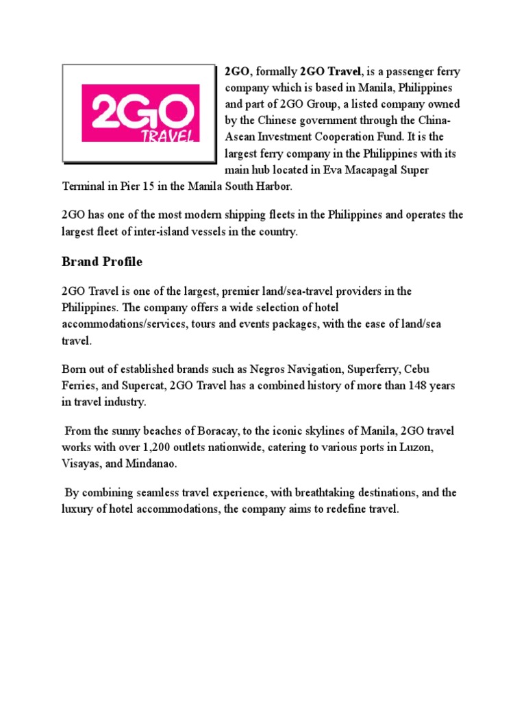 2GO | PDF | Shipping Companies | Water Transport