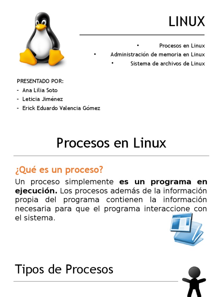 Procesos en Linux.pptx | Interfaz de línea de comando | Programa de ...
