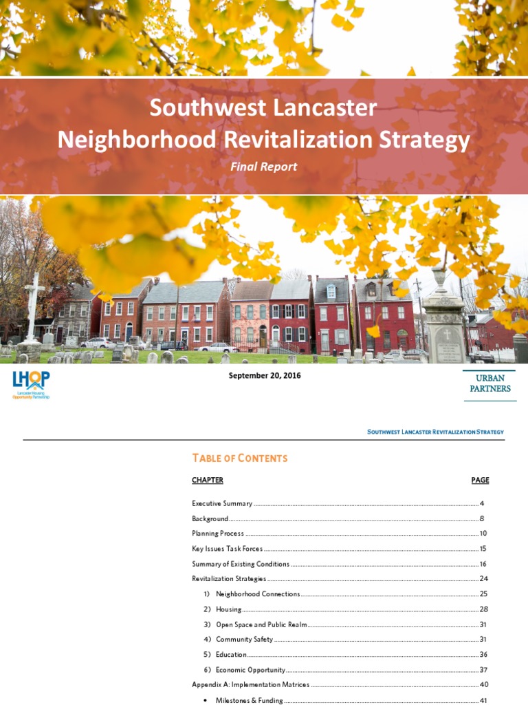 SW Lancaster Neighborhood Revitalization Plan, Core Report | PDF | Non ...