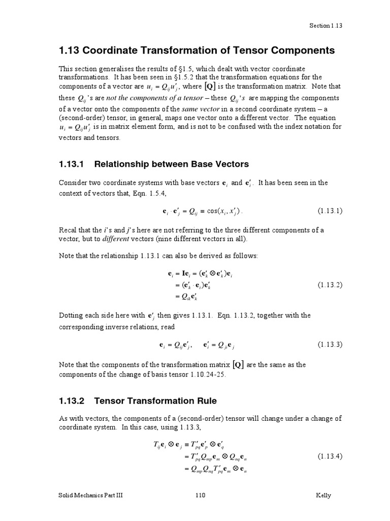 Vectors And Tensors Pdf Tensor Euclidean Vector