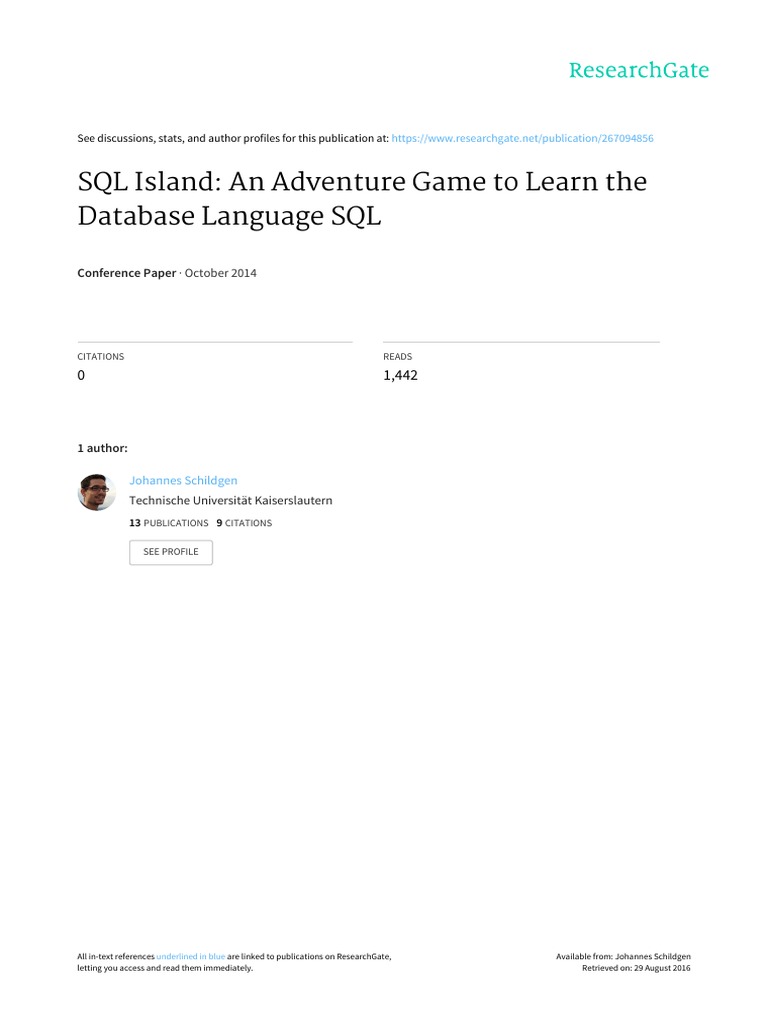 SQL Island | Sql | Web Application