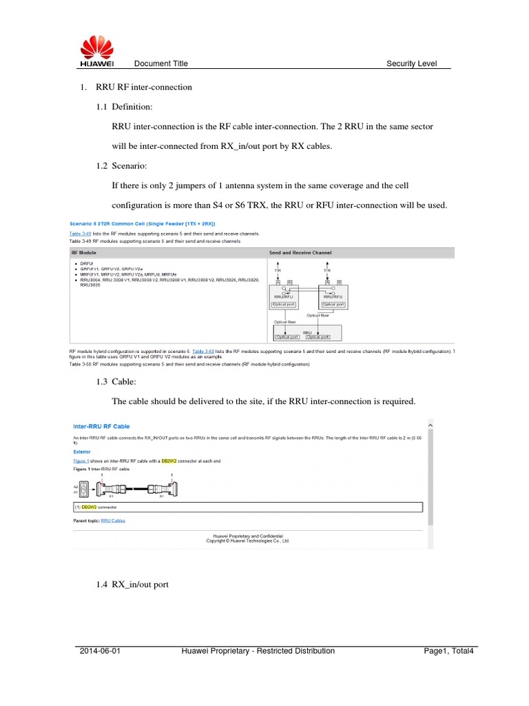 Huawei 227463419 RRU Cascading and RRU Interconnection | PDF