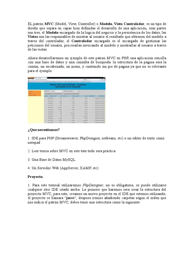 EL Patrón MVC | PDF | Modelo – Vista – Controlador | HTML
