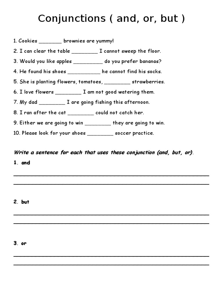 Y3 - The Holidays - Conjunctions (But, And, Or) | PDF