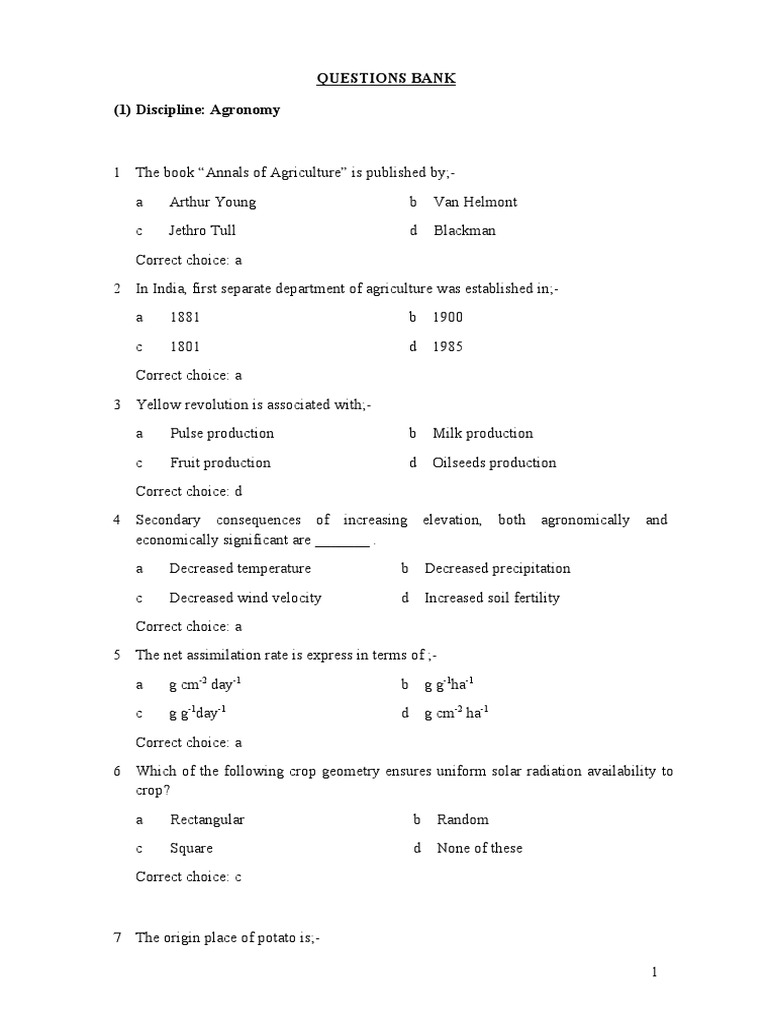 476 Agriculture Questions Bank PDF | PDF | Plant Pathology | Maize