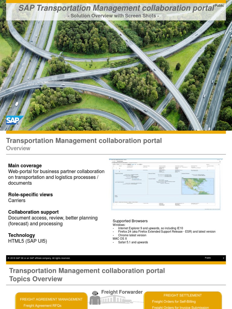 SAP Transportation Management Collaboration Portal - Overview | PDF ...