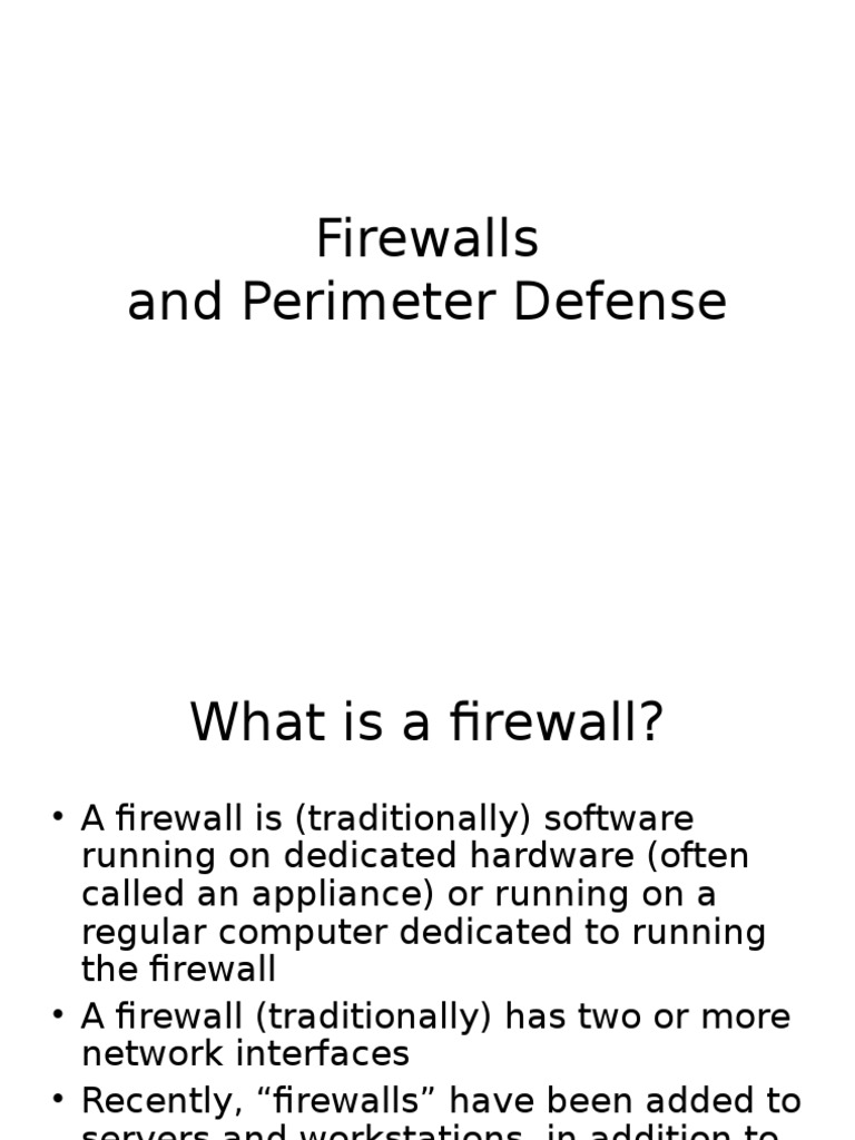 Firewalls and Perimeter Defense | PDF | Firewall (Computing) | Internet Protocol Suite
