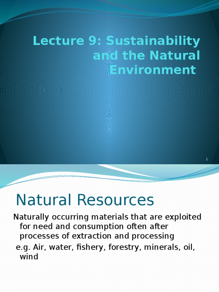 Lecture 9: Sustainability and The Natural Environment | PDF | Global ...