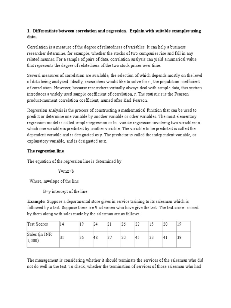 Correlation and Regression | PDF | Correlation And Dependence | Dependent And Independent Variables