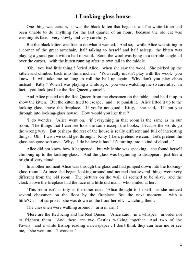 Through the Looking-Glass Adventures | PDF | Through The Looking Glass ...