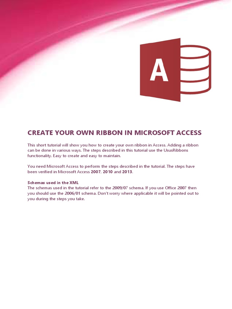 Create Access Ribbon | PDF | Xml Schema | Software Engineering