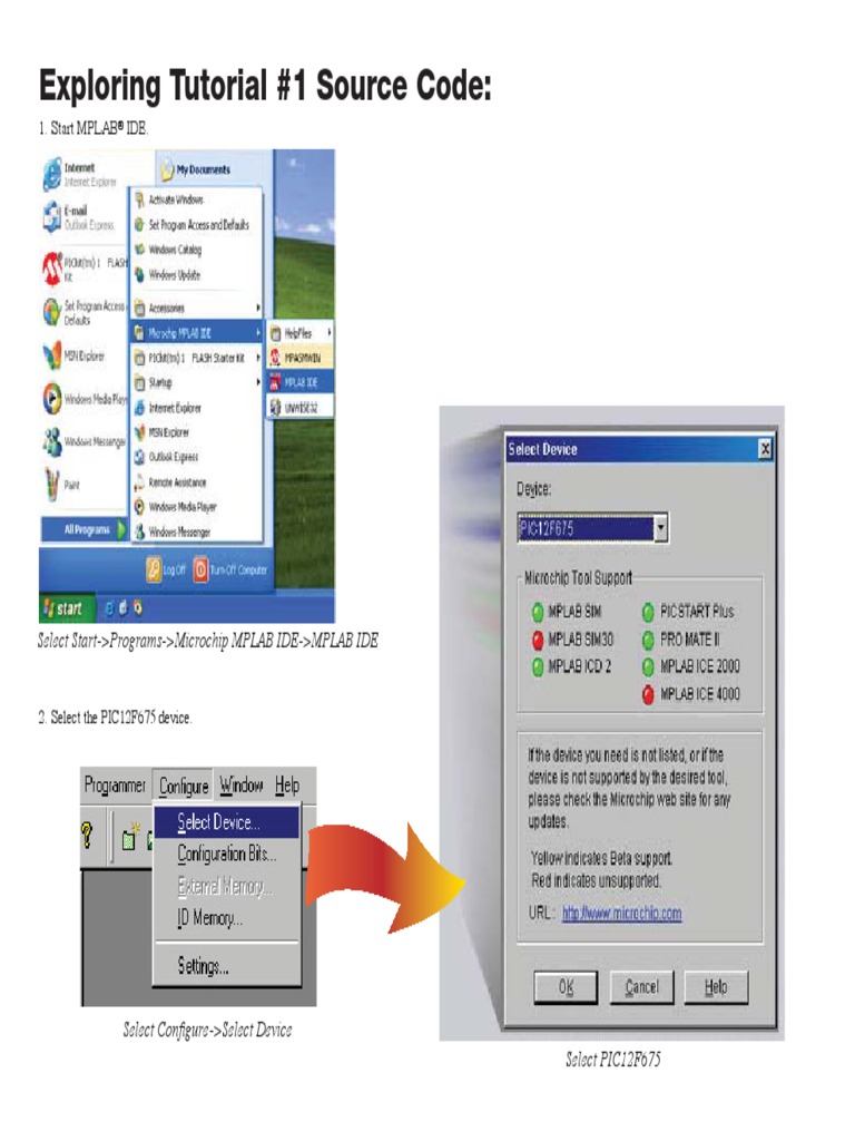 Exploring Tutorial #1 Source Code:: 1. Start MPLAB Ide | PDF | Source Code | Integrated ...