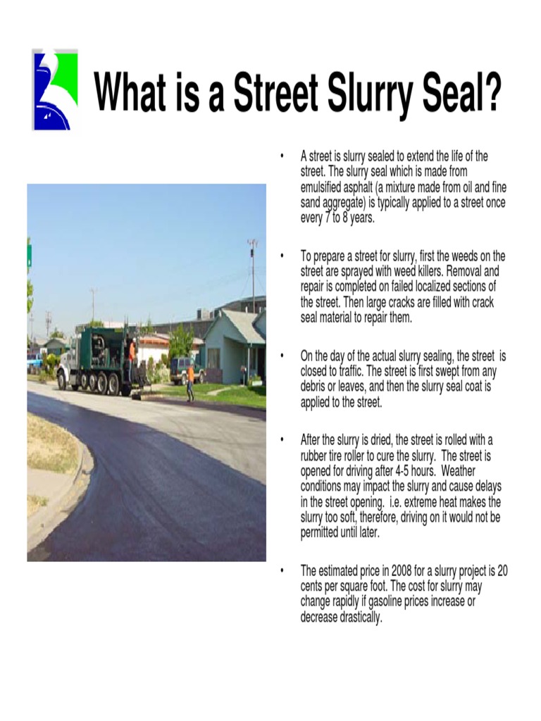 Street Slurry Seal and Overlay Guide | PDF | Asphalt | Road Surface