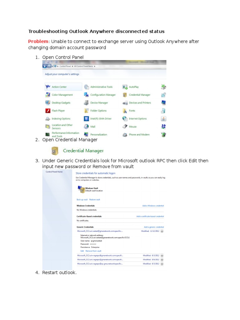 Troubleshooting - Outlook Anywhere Disconnected Status | PDF | Finance ...