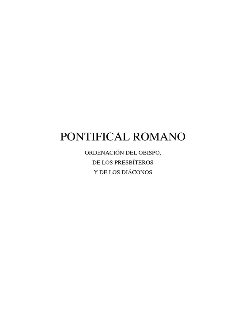 Pontifical Romano | PDF | Misa (liturgia) | obispo