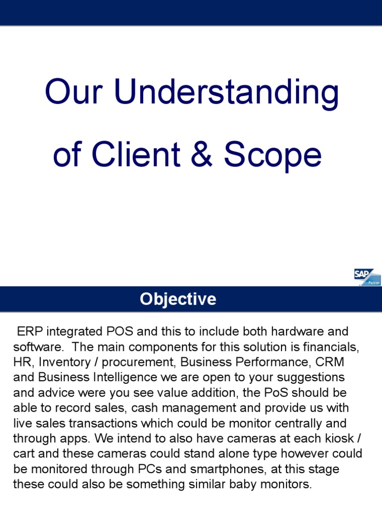 Our Understanding of Client & Scope | PDF | Enterprise Resource ...