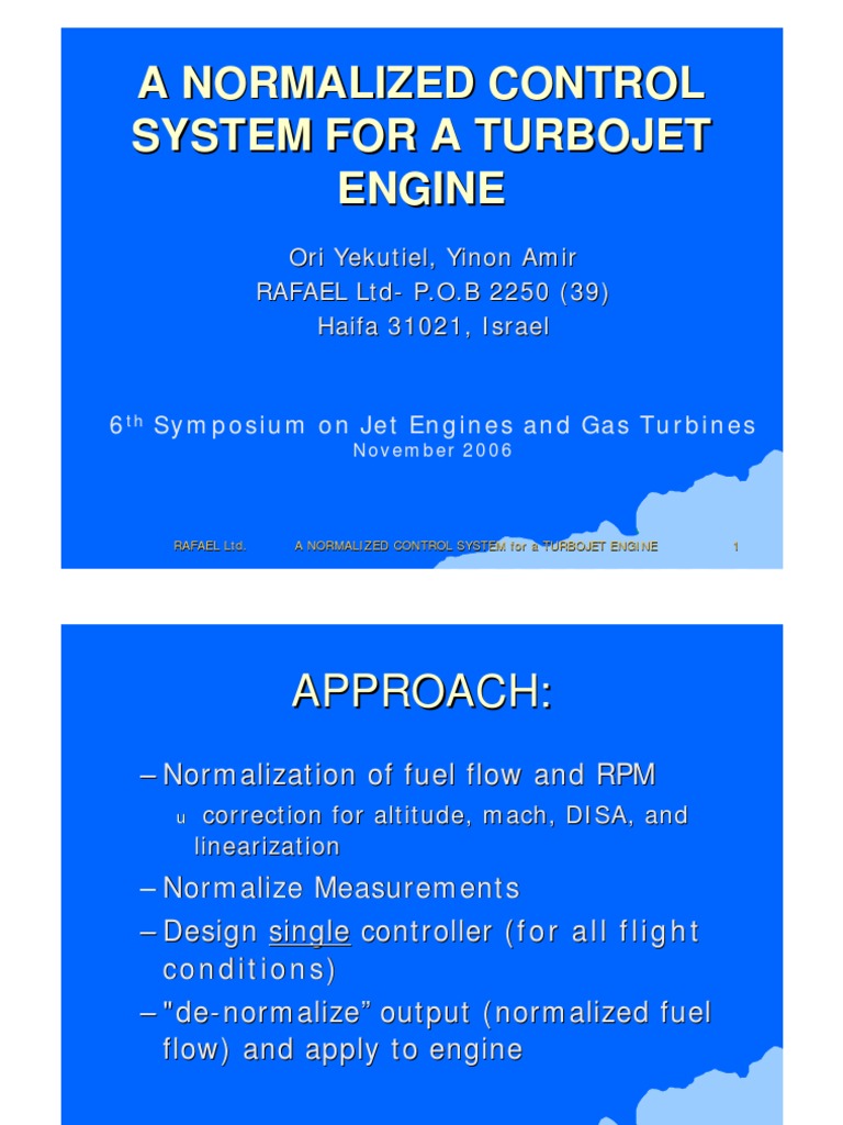 A Normalized Control System For A Turbojet Engine | PDF | Control ...