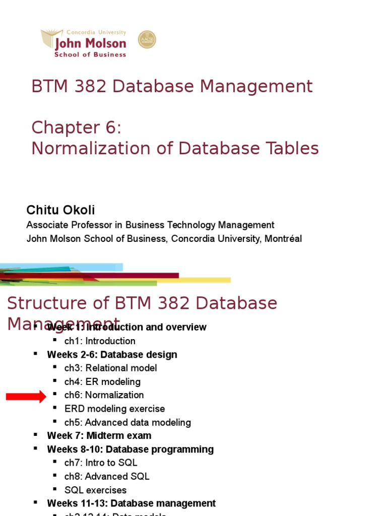Database Management - CH 06 Normalization | PDF | Relational Database ...