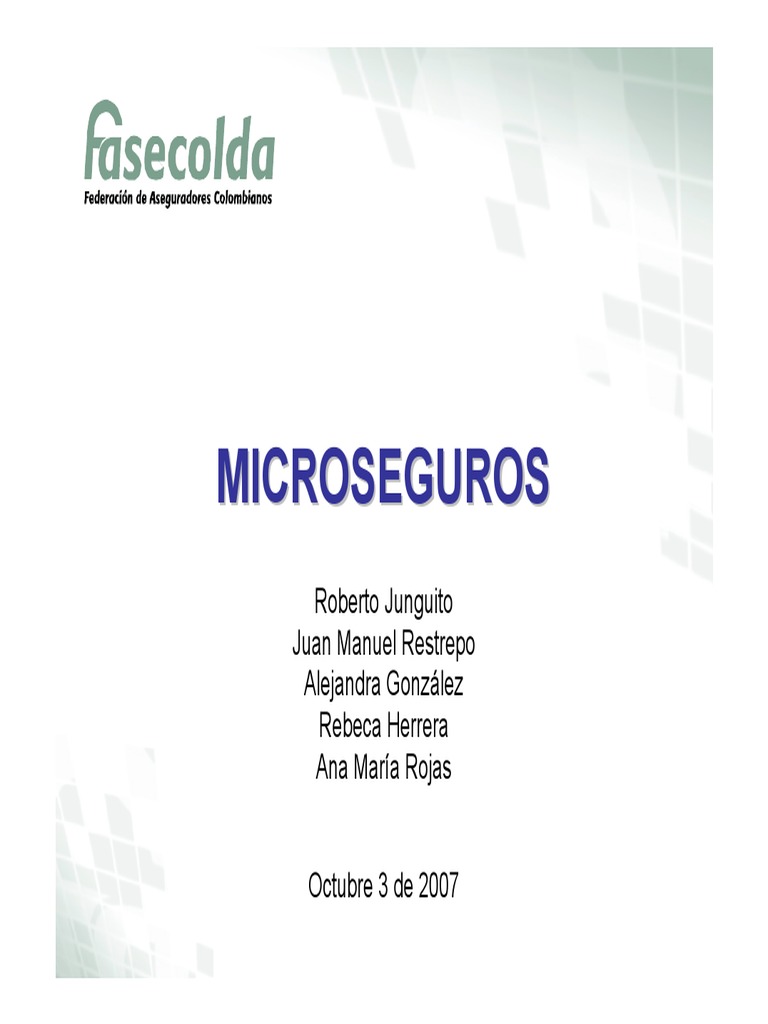 Microseguros: Solución para la Pobreza en Colombia | PDF | Seguro ...