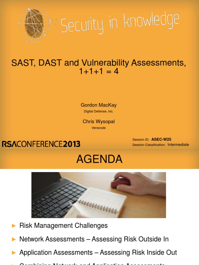 Sast, Dast and Vulnerability Assessments, 1+1+1 4: Gordon Mackay | PDF ...