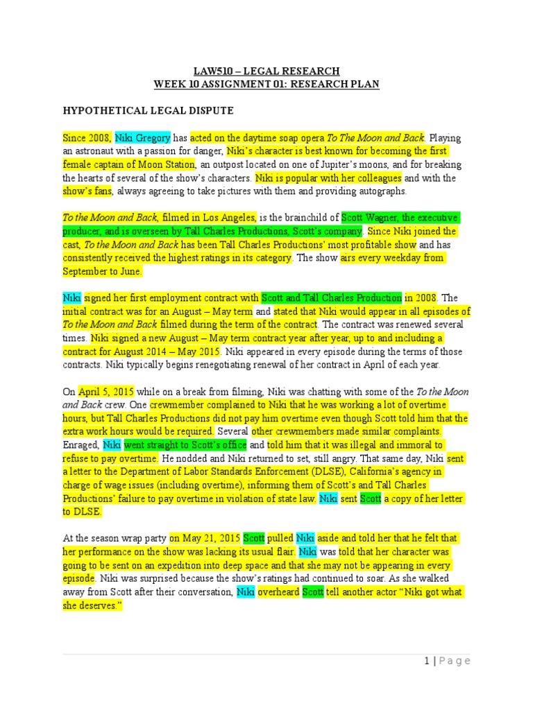 Legal Research Plan | PDF | At Will Employment | Overtime