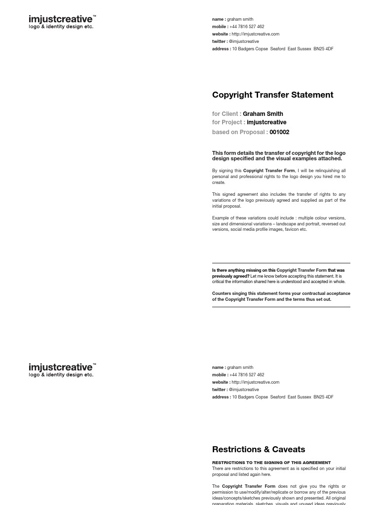 Copyright Transfer Form PDF | PDF | Logos | Copyright