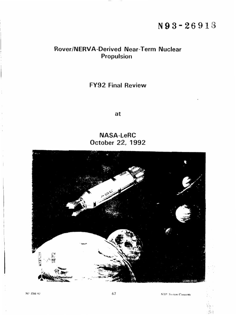 1992 NERVA Derived Engines | PDF | Nuclear Reactor | Neutron