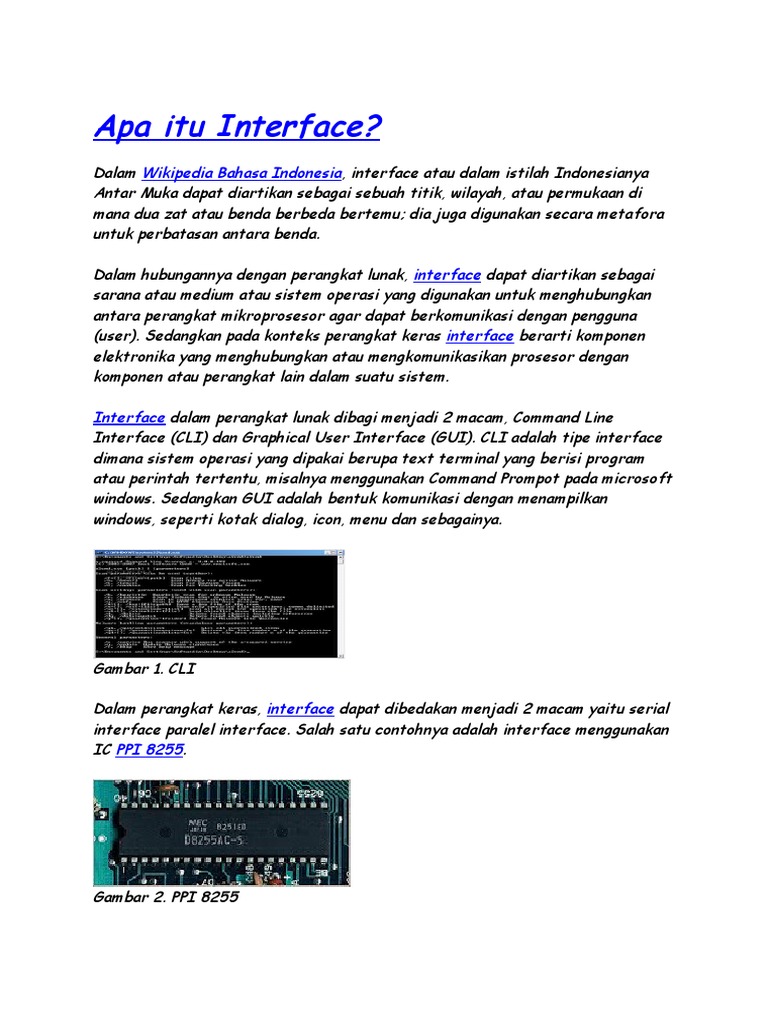 Apa Itu Interface | PDF | Komputer | Teknologi & Rekayasa