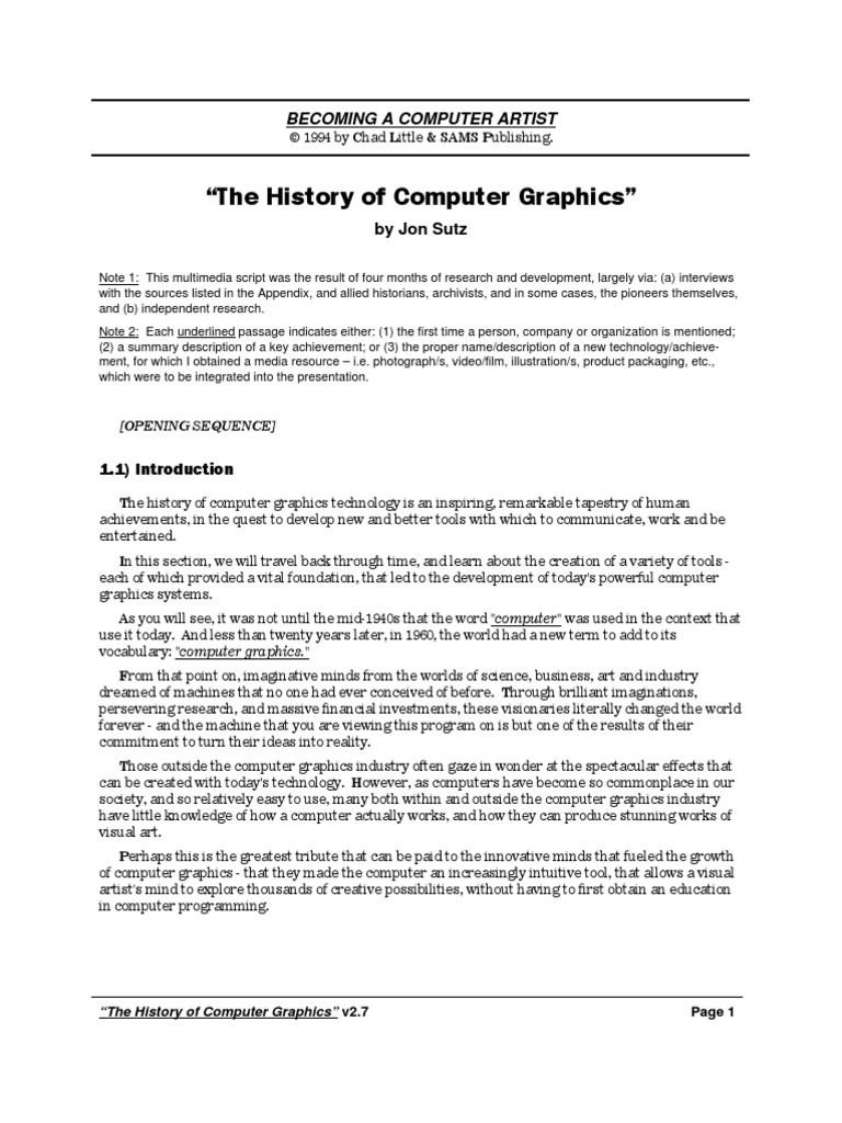 The History of Computer Graphics | PDF | Integrated Circuit | Computer ...