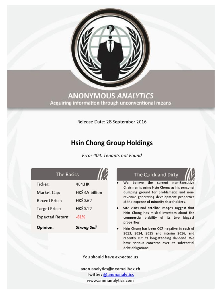 Hsin Chong | Download Free PDF | Stocks | Mergers And Acquisitions