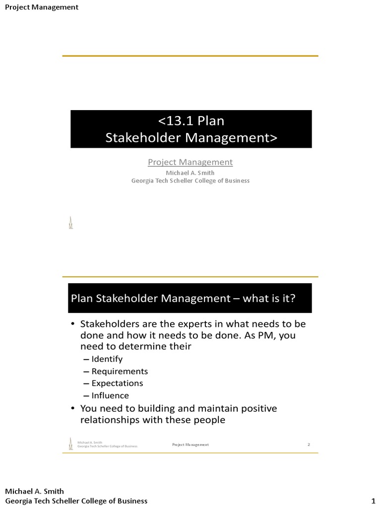 PMBOK 13 1 Plan Stakeholder Management PDF | PDF | Project Management ...