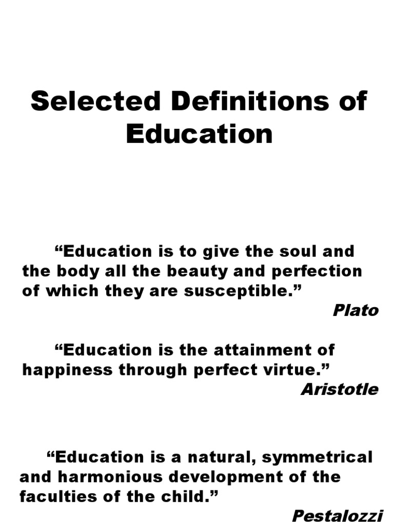 Definition of Education | PDF | Perfection | Metaphysics
