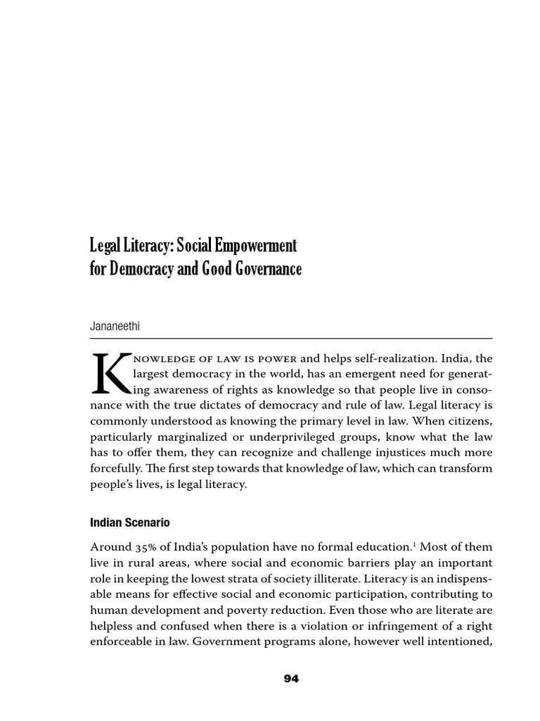 Legal Literacy | PDF