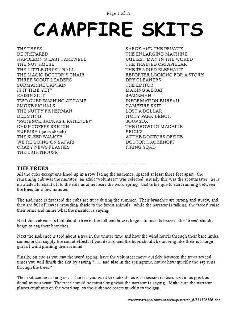 Campfire Skits | Lighthouse | Leisure