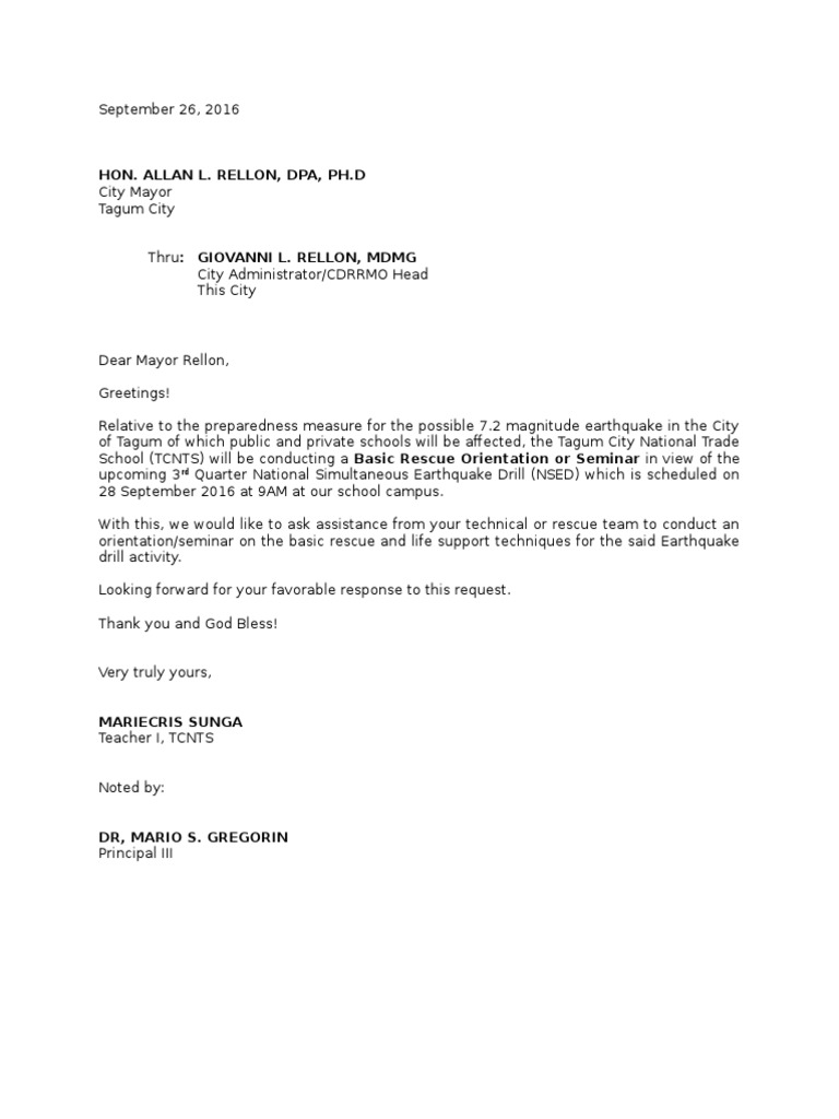 Earthquake Drill Letter | PDF | Disasters | Solid Mechanics