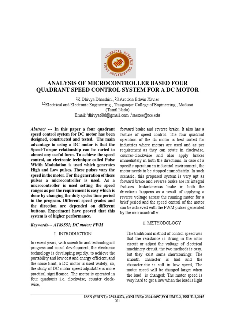 Four - Quadrant Control Systems | PDF | Electric Motor | Electrical ...