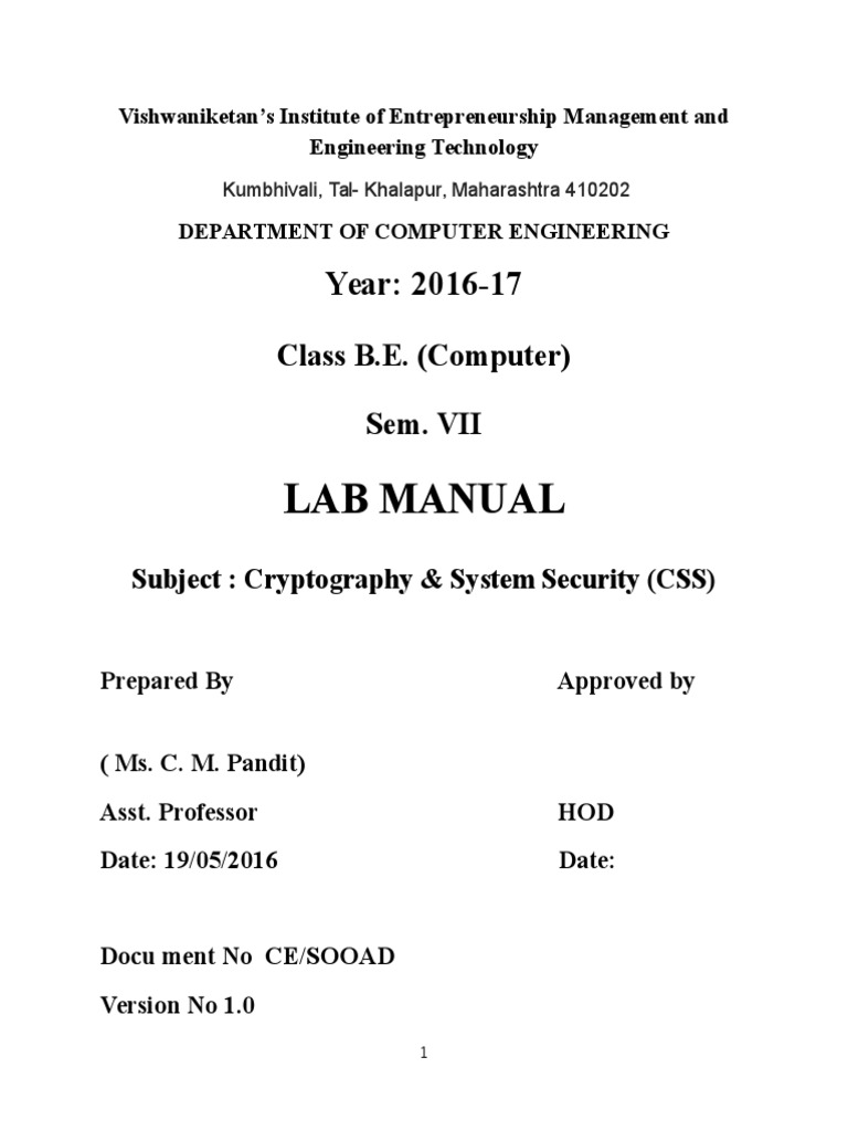 CSS Lab Manual | Download Free PDF | Computer Virus | Password