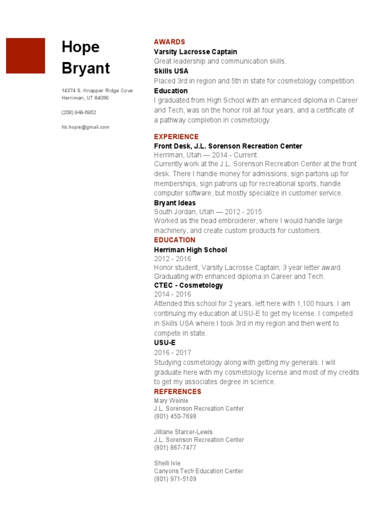 Copyofresume Standard | PDF | Educational Stages | Vocational Education