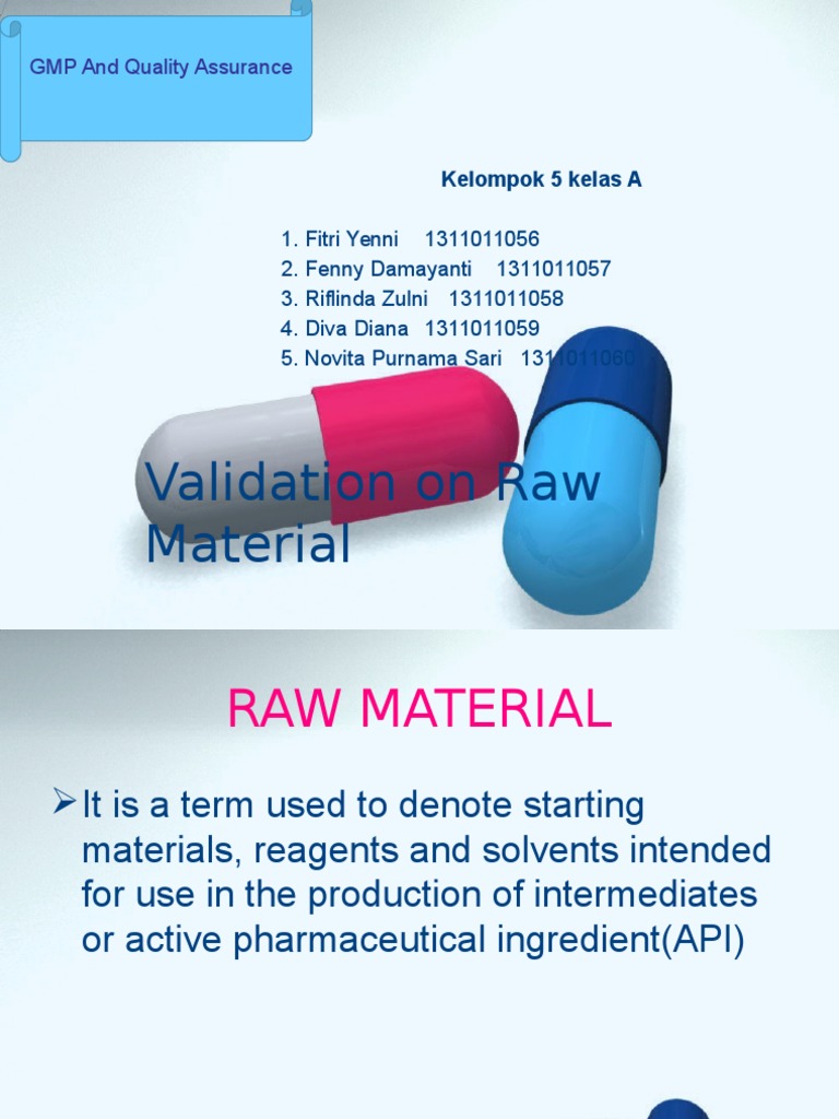 Validation of Pharmaceutical Raw Materials | PDF | Shelf Life ...