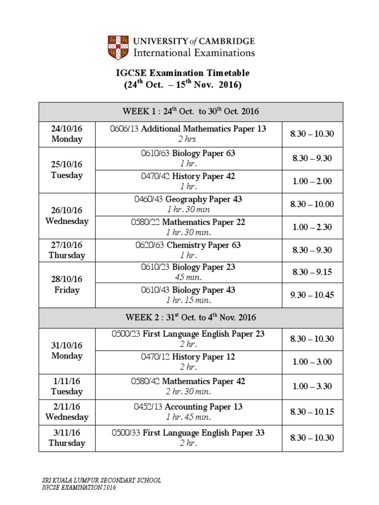 IGCSE Examination2016 | PDF