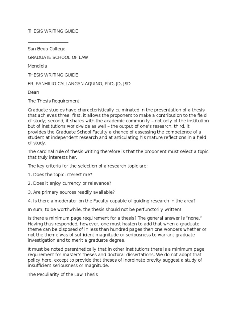 Thesis Writing Guide | PDF | Thesis | Jurisprudence